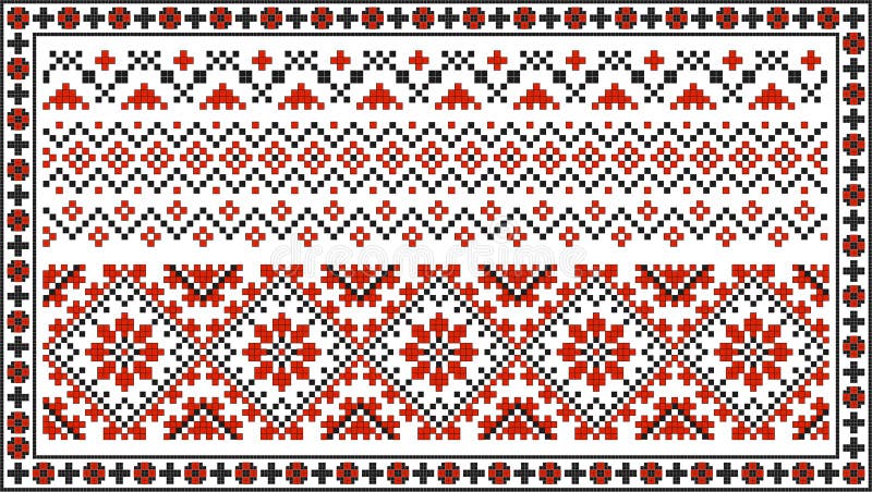 Set of Seamless Ukrainian Traditional Patterns Stock Vector ...