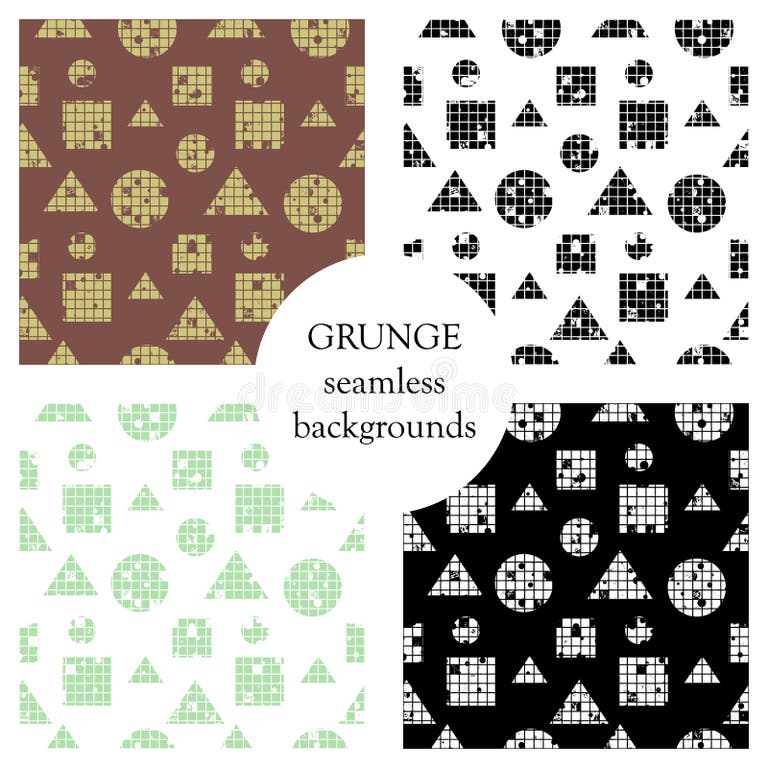 Set of Seamless Vector Abstract Pattern. Geometric Background with ...