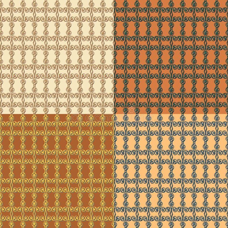 Set of Seamless Vector Classical Patterns Stock Vector - Illustration ...