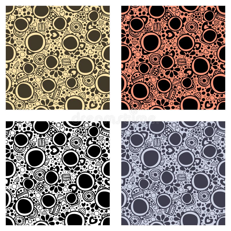 Set of Seamless Vector Decorative Hand Drawn Patterns. Ethnic Endless ...