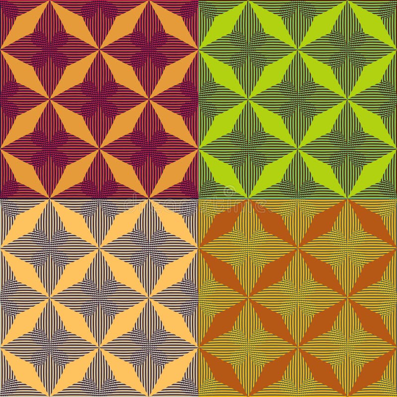 Set of Seamless Vector Patterns Stock Vector - Illustration of trend ...