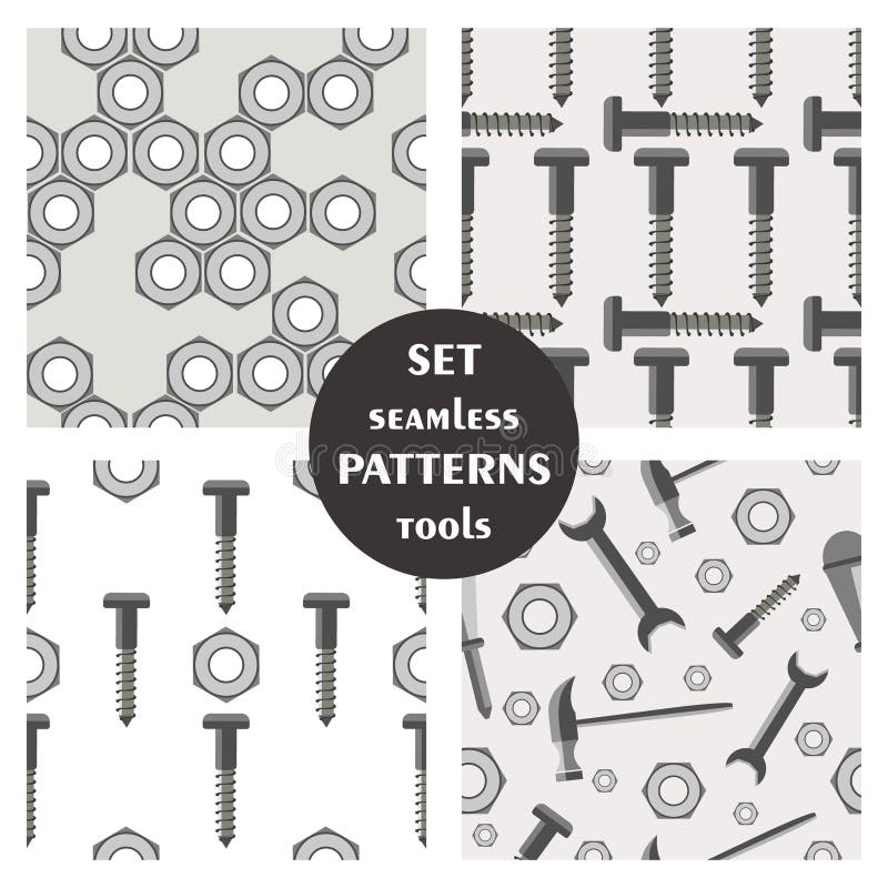 Set of Seamless Vector Patterns with Tools Stock Vector - Illustration ...