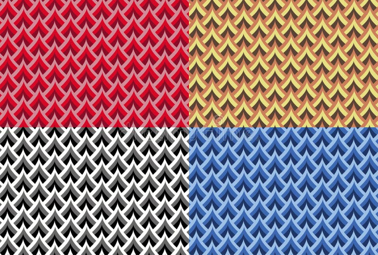 Set of Seamless Vector Scales Patterns Stock Vector - Illustration of ...