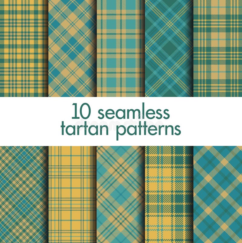Set of Seamless Vector Tartan Patterns Stock Vector - Illustration of ...