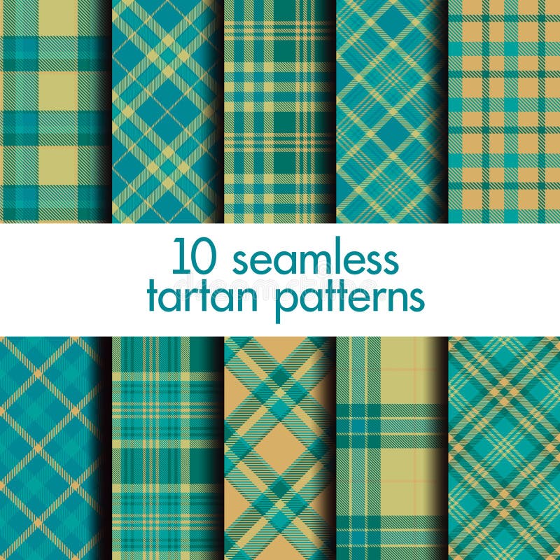 Set of Seamless Vector Tartan Patterns Stock Vector - Illustration of ...