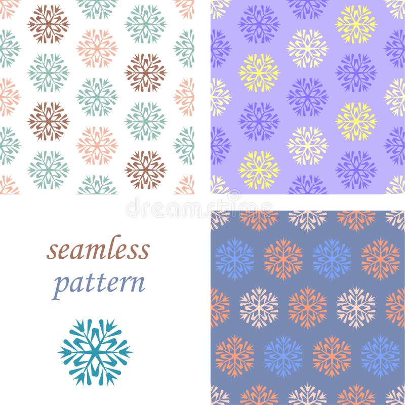 Seamless Blue Winter Pattern with Diamond of Dots and Snowflakes Stock ...