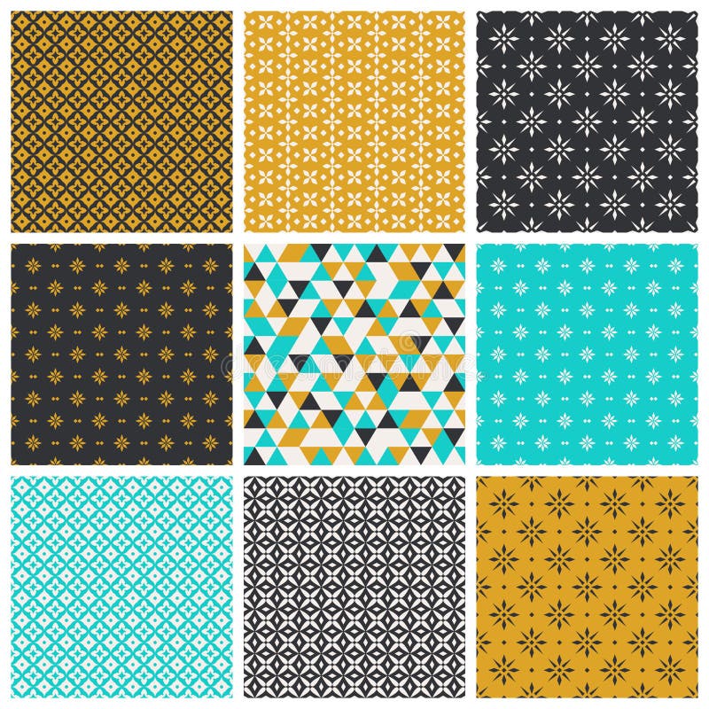 Set of Seamless Vintage Patterns Stock Vector - Illustration of design ...