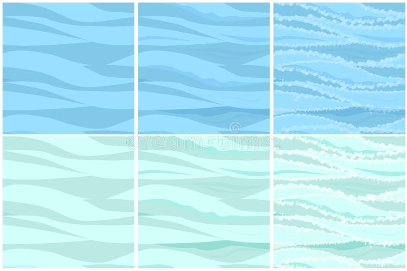 Set of Seamless Water Patterns in 3 Steps. Stock Vector - Illustration ...