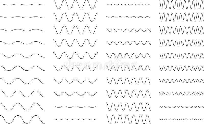 Set of Seamless Wavy - Curvy and Zigzag - Criss Cross Horizontal Lines ...