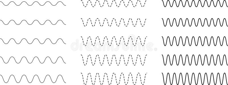 Set of Seamless Wavy - Curvy and Zigzag - Criss Cross Horizontal Lines ...