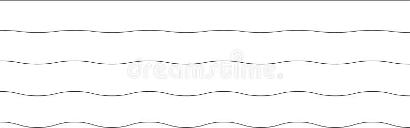 Set of Seamless Wavy - Curvy and Zigzag - Criss Cross Horizontal Lines ...