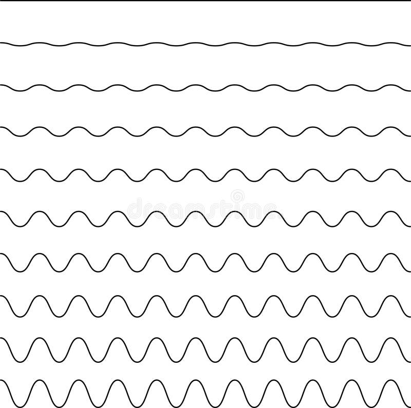 Set of Seamless Wavy - Curvy and Zigzag - Criss Cross Horizontal Lines ...