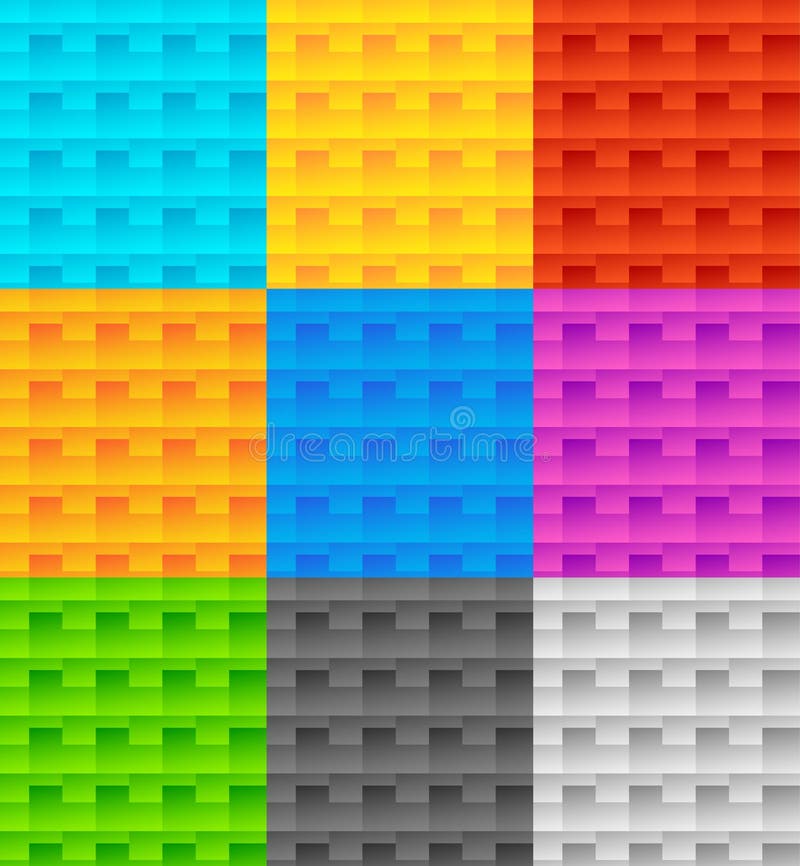 Set of 9 Seamlessly Repeatable Geometric Patterns Stock Vector ...