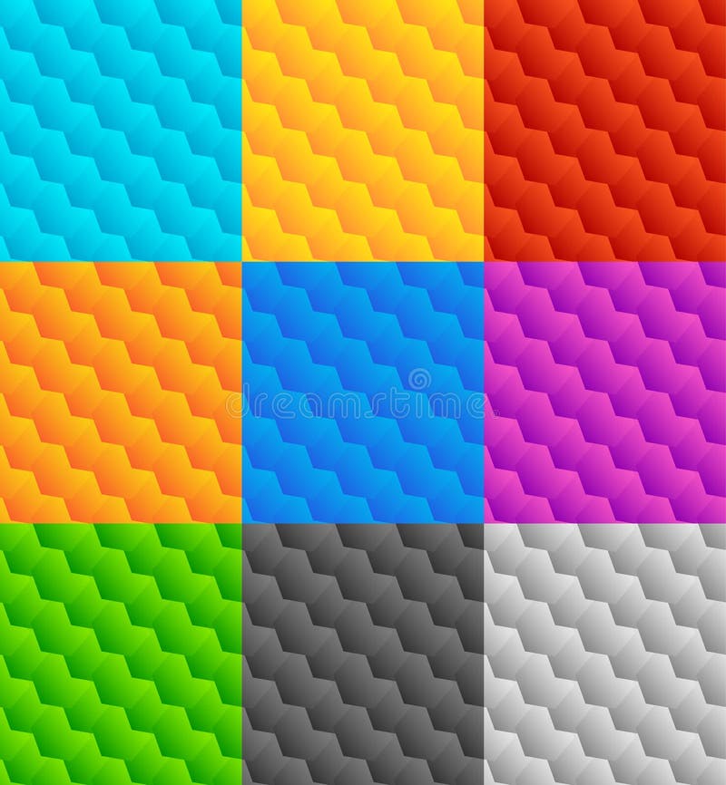 Set of 9 Seamlessly Repeatable Geometric Patterns Stock Vector ...