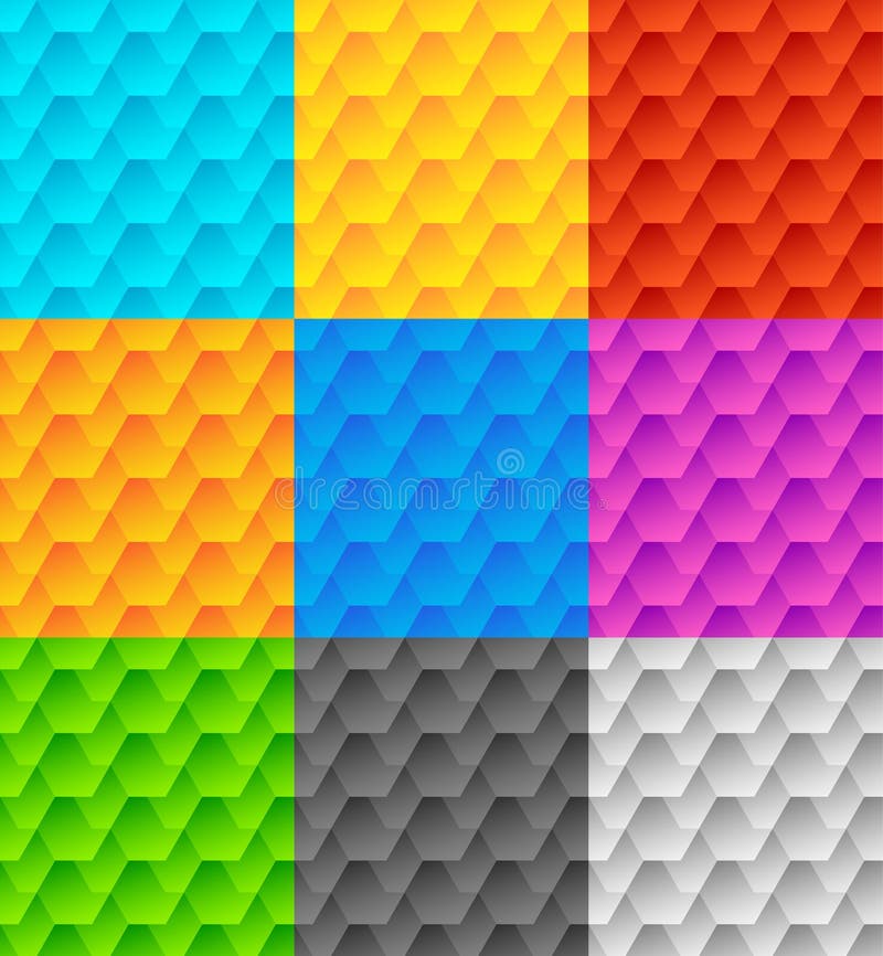 Set of 9 Seamlessly Repeatable Geometric Patterns Stock Vector ...