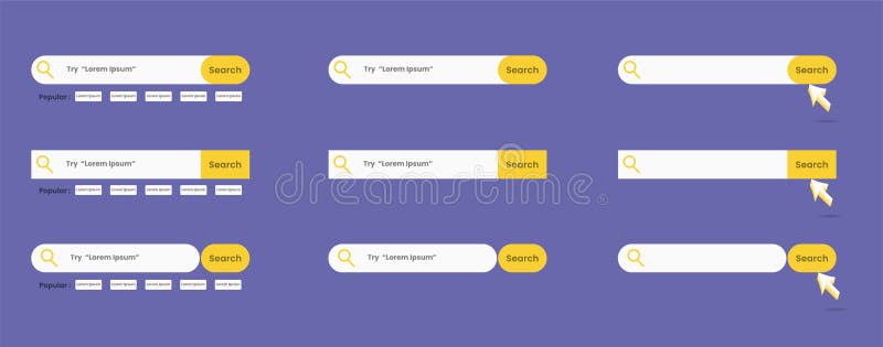 Set of Search Bar Buttons,for Mobile Programs, Web Design, Ui Ux Stock ...