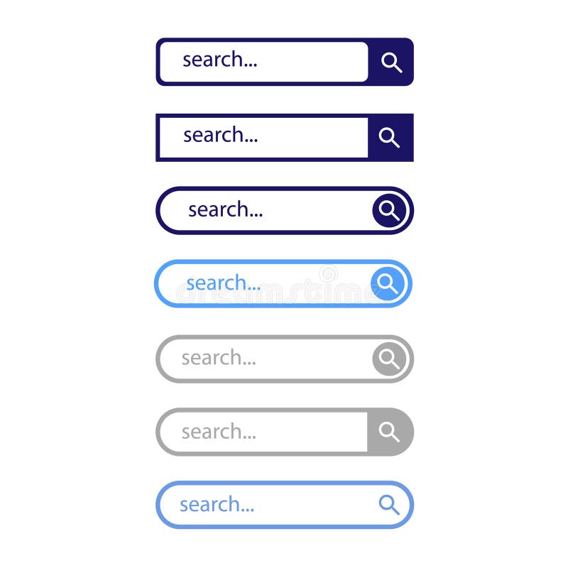Set of Search Bar Elements for a Web Interface. UI Design Stock Vector ...