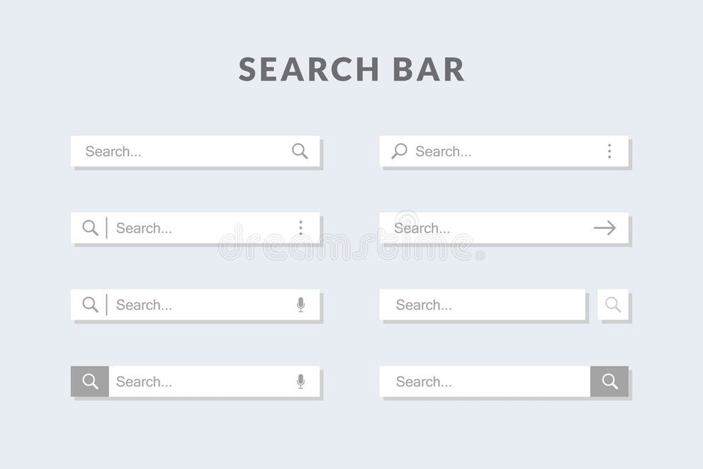 Set of Search Bar Vector Concept Elements for Web Design, App, Software ...