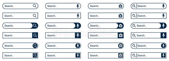 Set Search Bar Web Page Internet Browser Button, Search Box Template ...