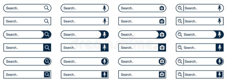 Set Search Bar Web Page Internet Browser Button, Search Box Template ...