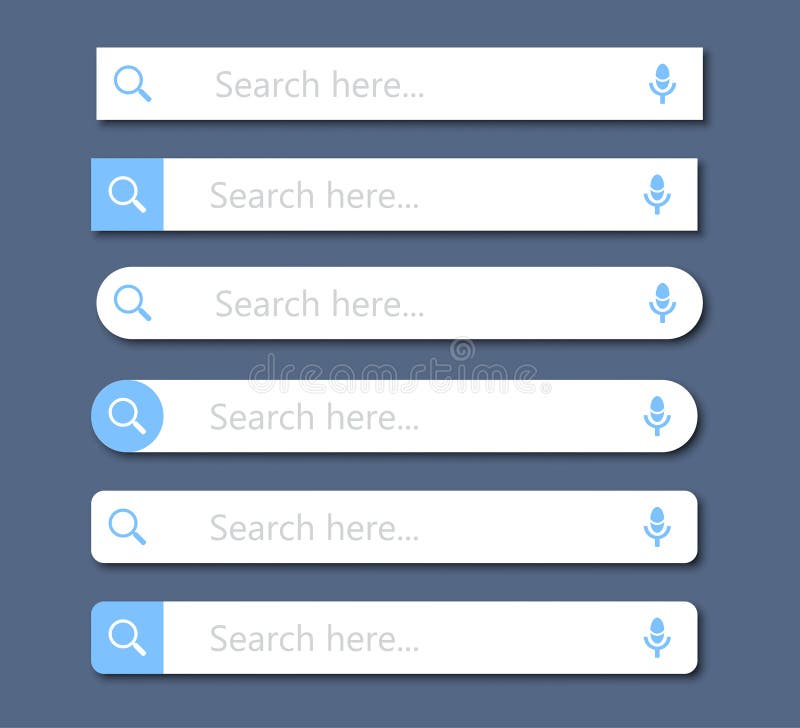 Set of Search Bar for Website in a Flat Design Stock Vector ...