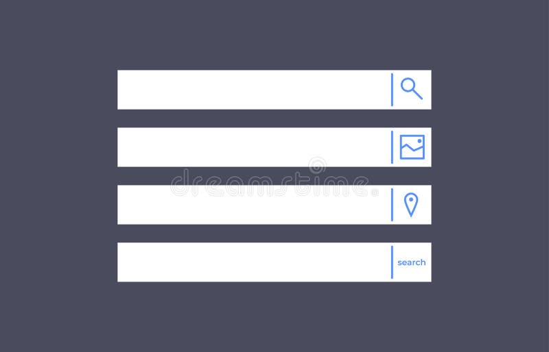 Set of Search Bars, Flat Web Design Elements . Search Bar Isolated on ...