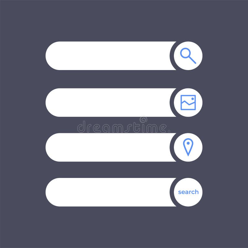 Set of Search Bars, Flat Web Design Elements . Search Bar Isolated on ...