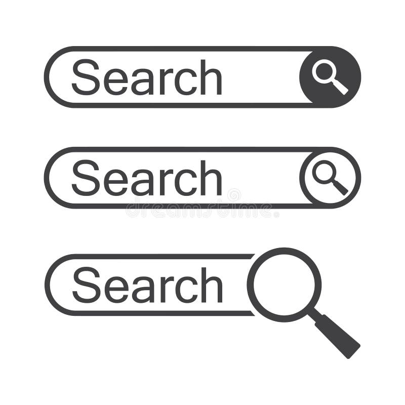 Set of Search Bars, Template for Internet Searching. Web Search Field ...