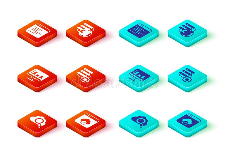 Set Search Cloud Computing, Cloud Technology Data Transfer, Monitor with Graph Chart, Server and ...