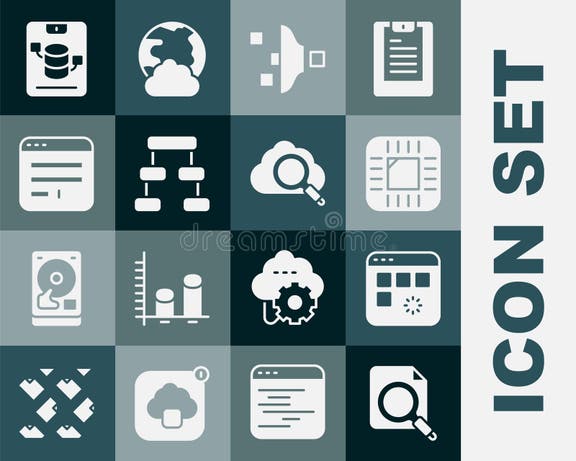 Set Search Concept with Folder, Loading Data Window, Processor CPU, Filter Setting, Hierarchy ...