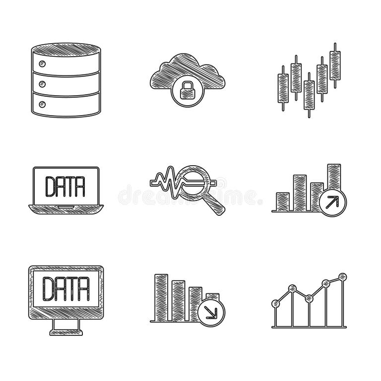 Set Search Data Analysis, Financial Growth Decrease, Pie Chart Infographic, Data, Browser with ...