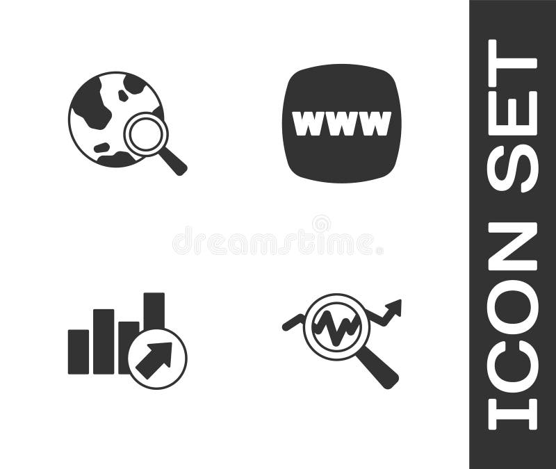 Set Search Data Analysis, Globe, Financial Growth and Website Template ...