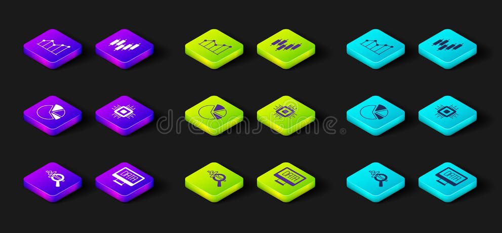 Set Search Data Analysis, Data, Pie Chart Infographic, Processor CPU, Browser with Stocks Market ...