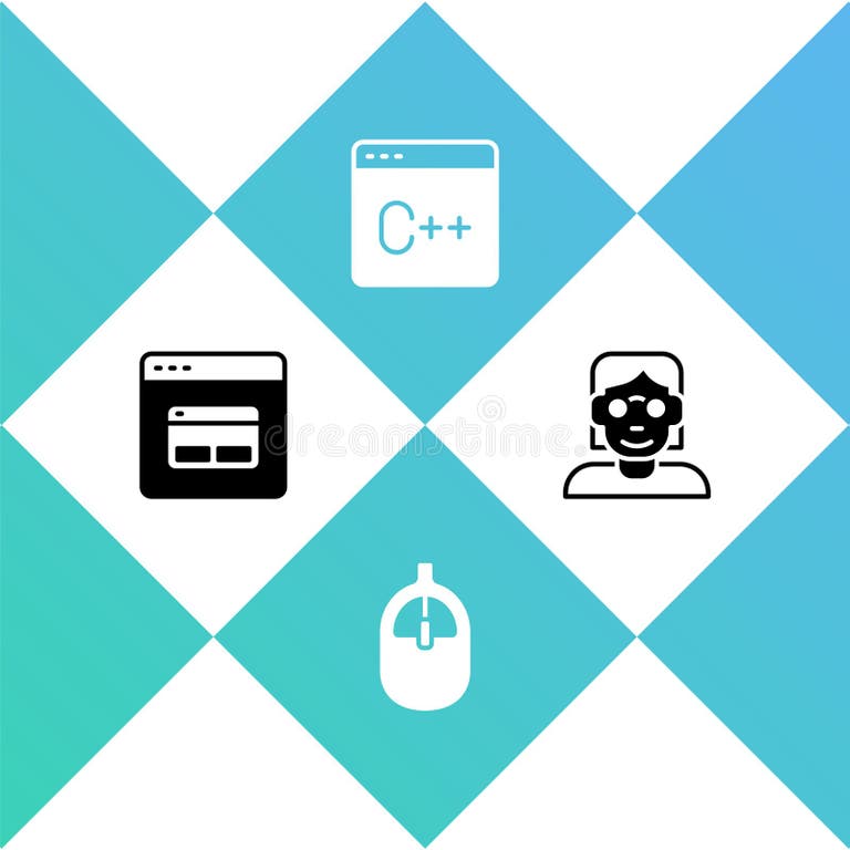 Set Search Engine, Computer Mouse, Software and Hacker or Coder Icon ...