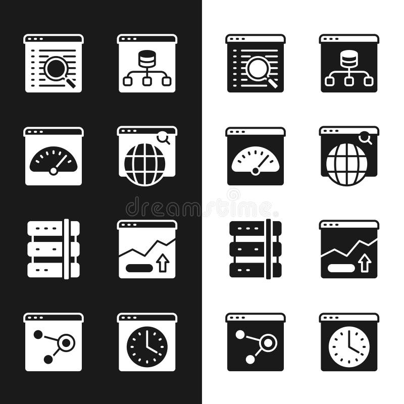 Set Search Engine, Digital Speed Meter, Server, Data, Financial Growth Increase, Browser Window ...