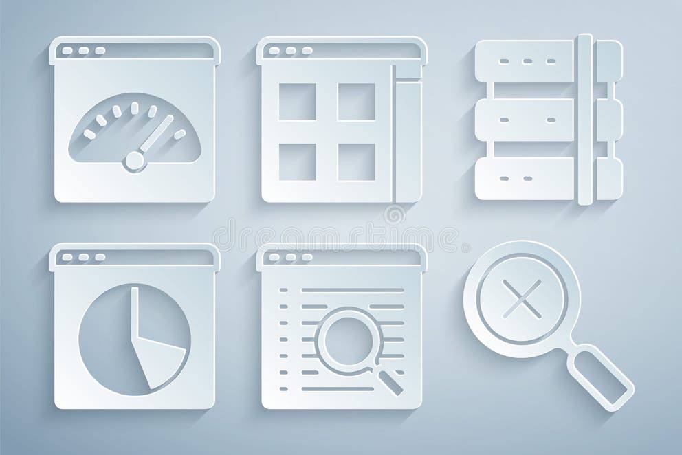 Set Search Engine, Server, Graph Chart Infographic, Magnifying Glass ...