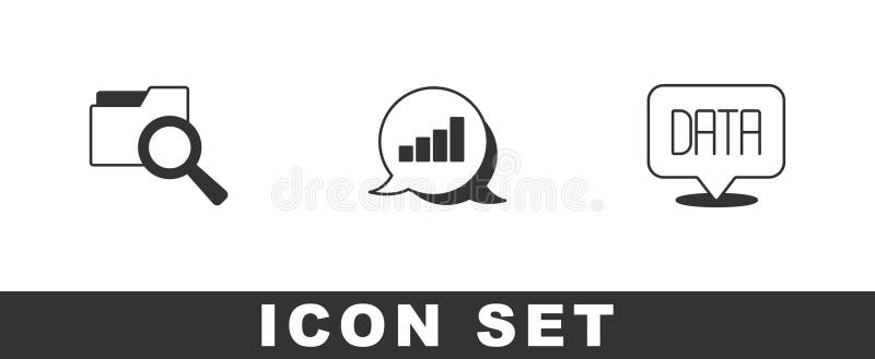 Set Search with Folder, Pie Chart Infographic and Data Analysis Icon ... Set Search with Folder, Pie Chart Infographic and Data Analysis Icon ...