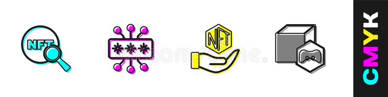Set Search NFT, Cyber Security, Digital Crypto Art and Icon. Vector ... Set Search NFT, Cyber Security, Digital Crypto Art and Icon. Vector ...
