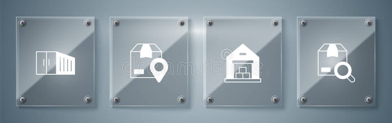 Set Search Package, Warehouse, Location with Cardboard Box and ...