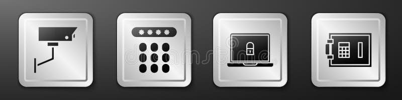 Set Security Camera, Password Protection, Laptop and Lock and Safe Icon ...
