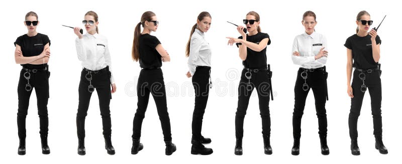 Set with security guard stock photo. Image of collection - 125726236