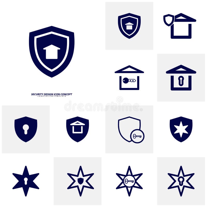 Set of Security Icon Logo Design Vector. Protection and Security Vector ...