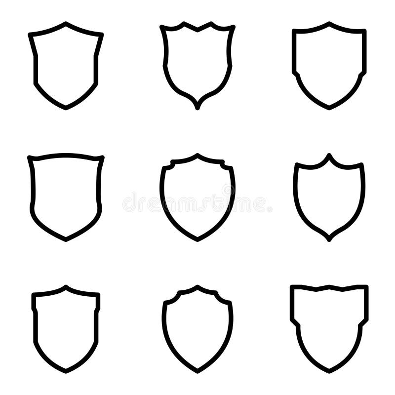 Set of Security Shield Icons. Protect Shield in Vintage Style Stock ... Set of Security Shield Icons. Protect Shield in Vintage Style Stock ...