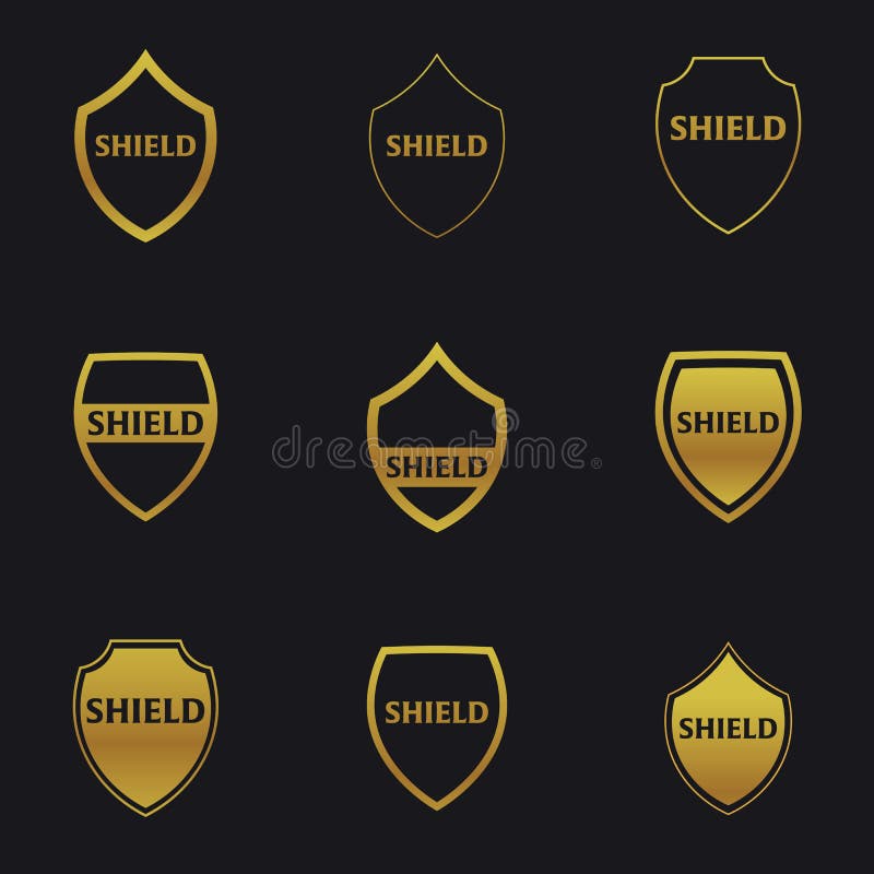 Set of Security, Shield or Protect Emblems. Vector Illustration. Stock ...