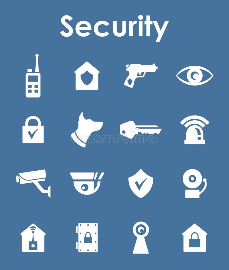 Set of Security Simple Icons Stock Vector - Illustration of mobile ...