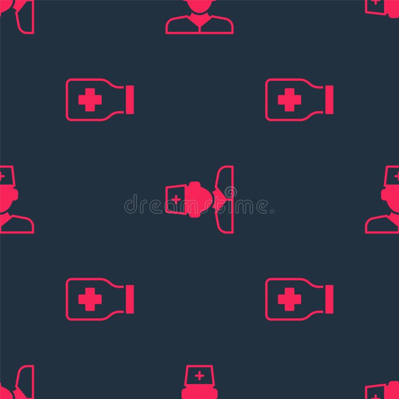 Set Sedative Pills and Male Doctor on Seamless Pattern. Vector Stock ...