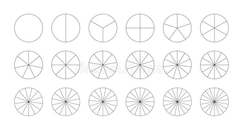 Set of Segmented Charts. Pie Chart Template. Diagram Wheel Parts. Black ...
