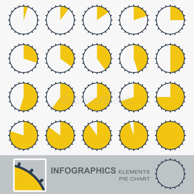 Set of the Round Segmented Charts in Flat Style Stock Vector ...