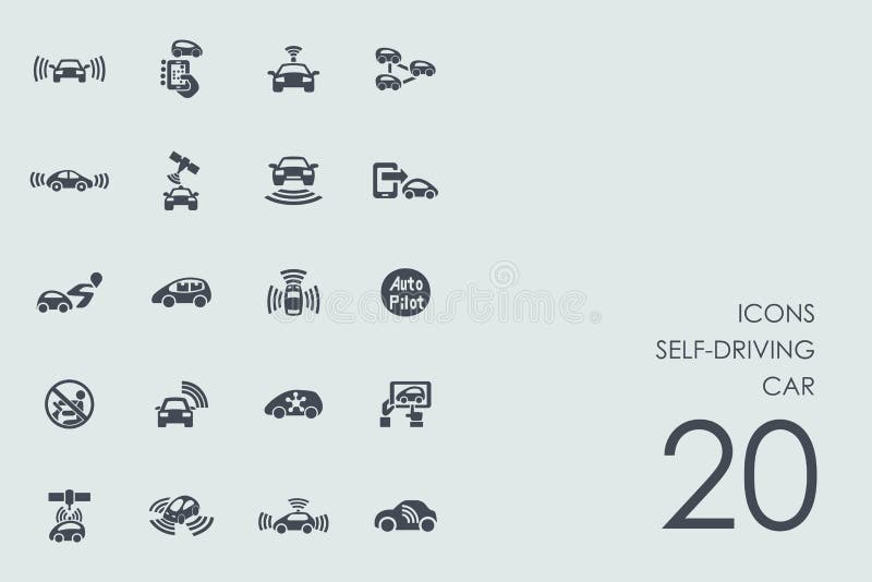 Set of Self-driving Car Icons Stock Vector - Illustration of diversity ...