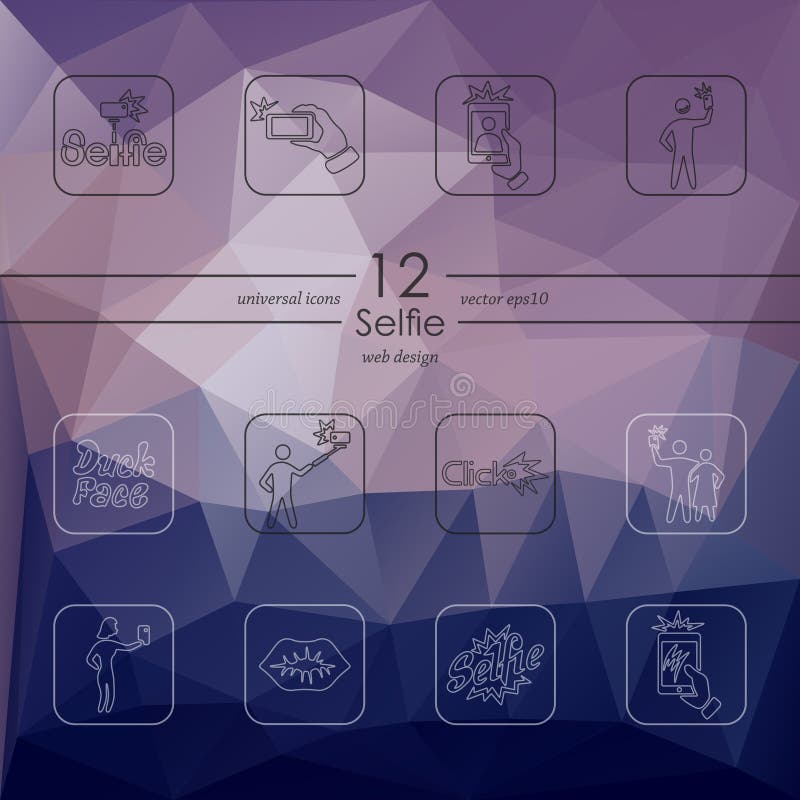 Set of selfie icons stock vector. Illustration of icon - 57719593